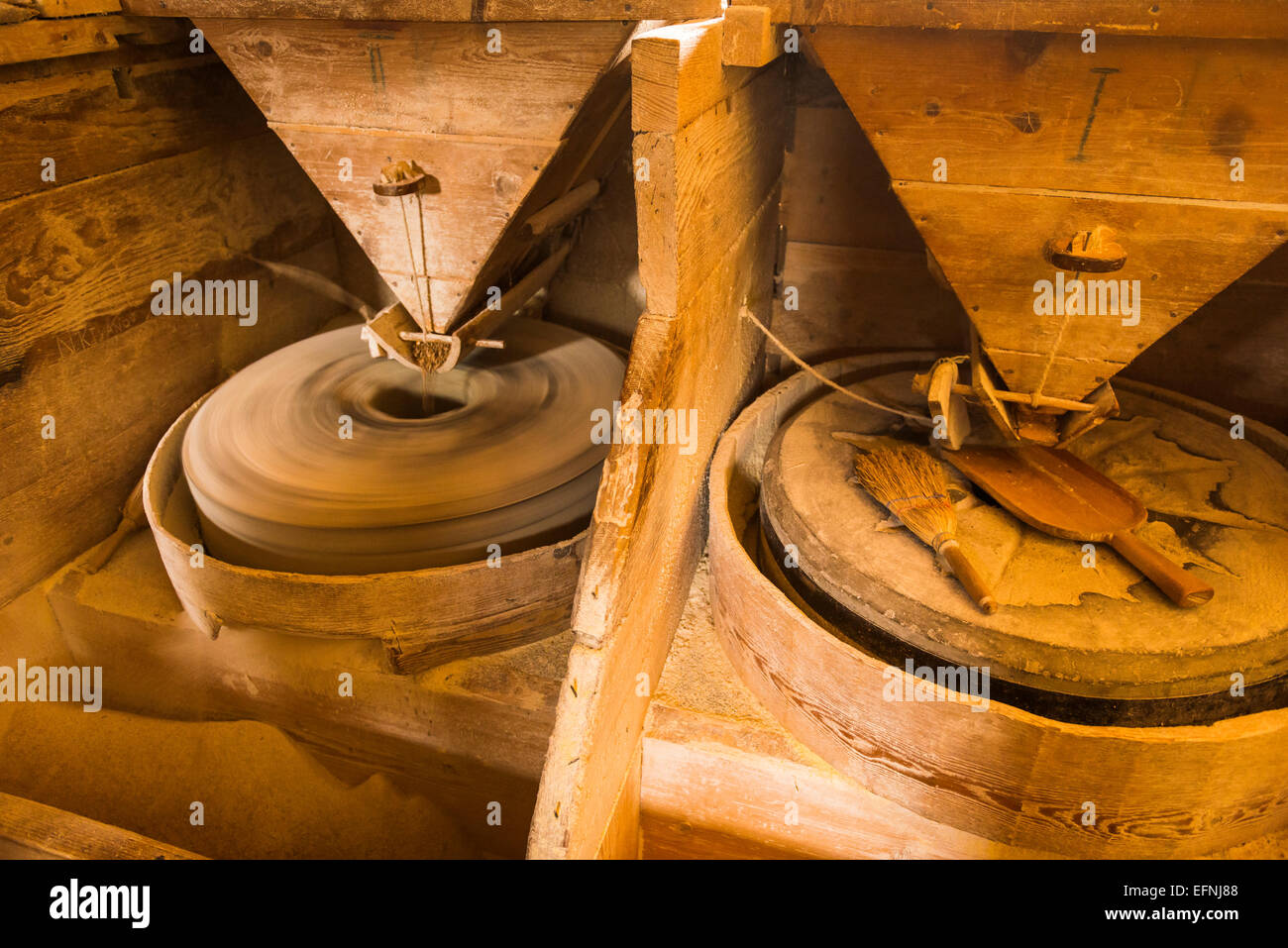 Mill stone at Vodenica water mill, Korana Village, Plitvice Lakes ...