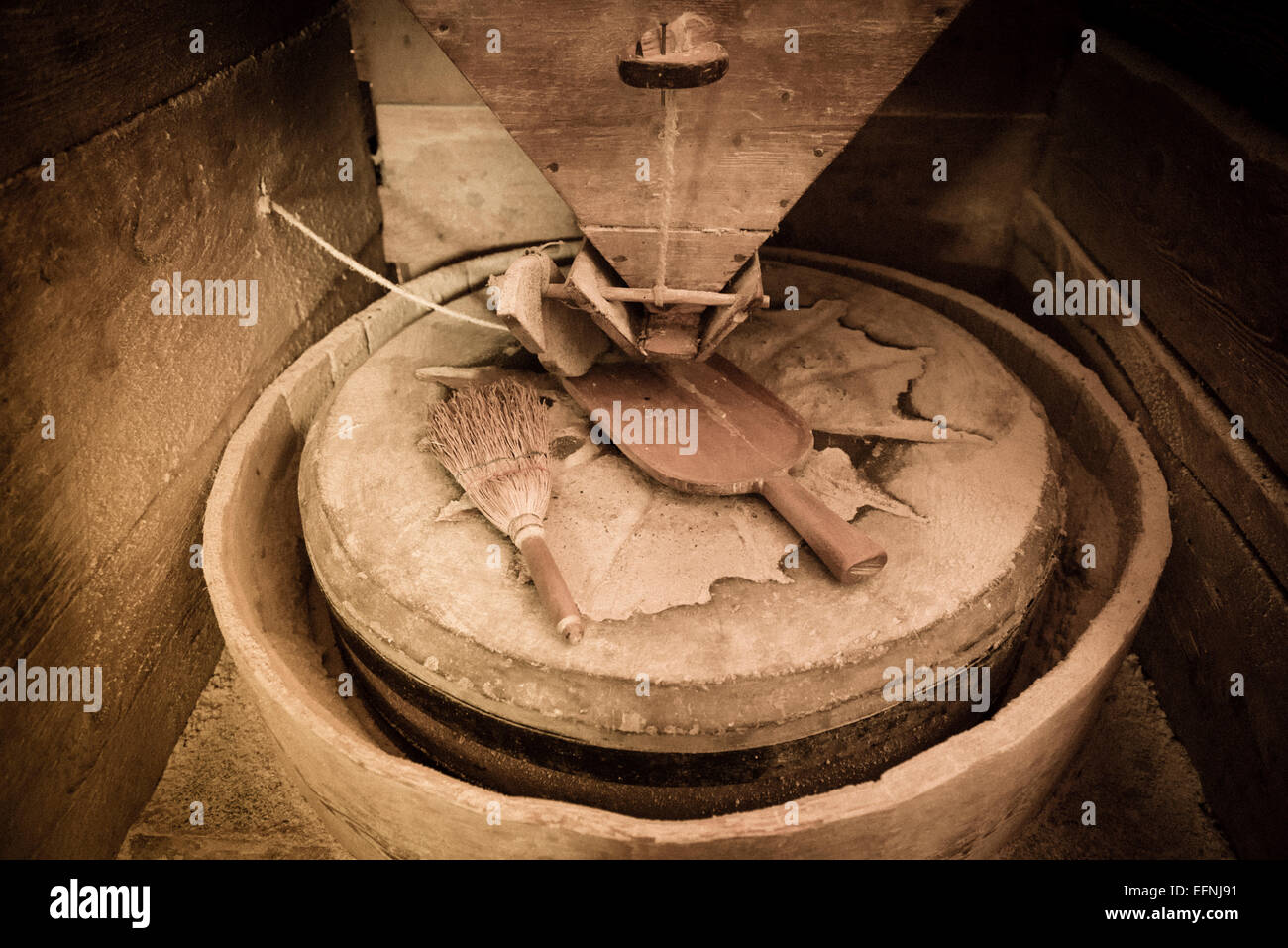 Mill stone at Vodenica water mill, Korana Village, Plitvice Lakes ...