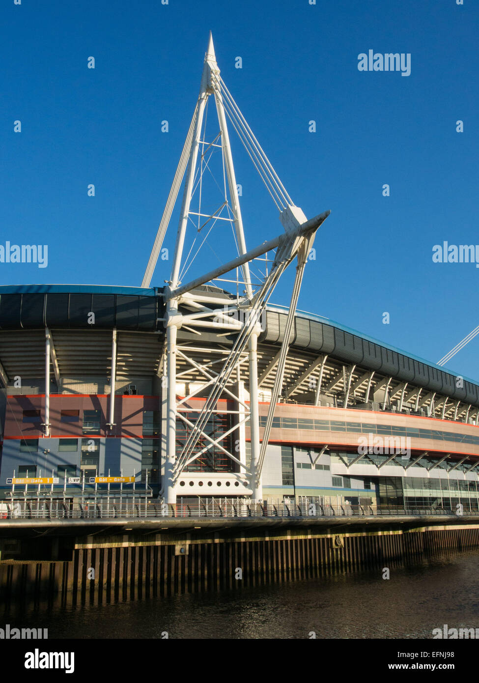 External view of the Millennium Stadium in Cardiff City Centre, Wales ...