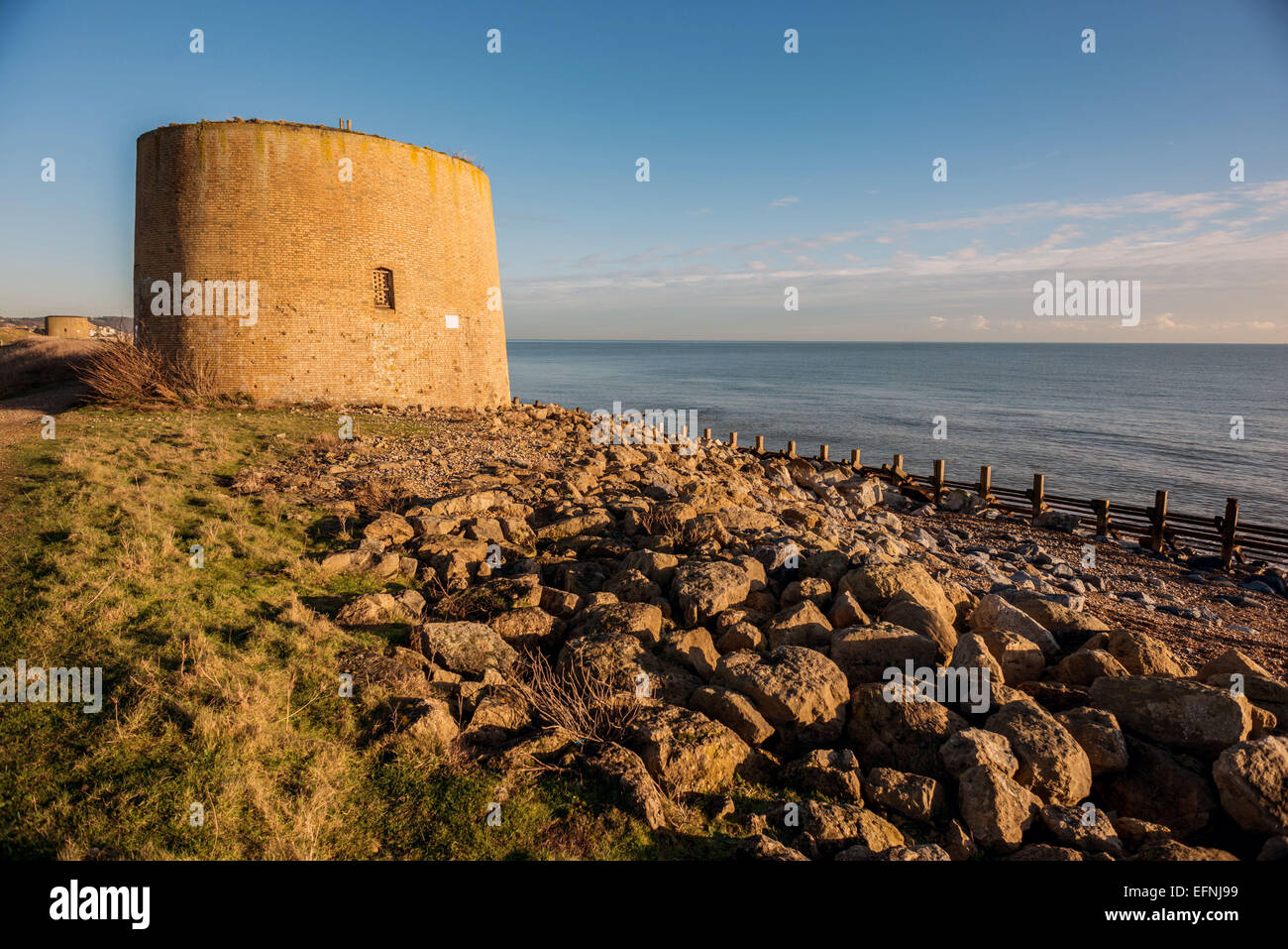 Martello tower on the beach at Hythe, Kent Stock Photo - Alamy