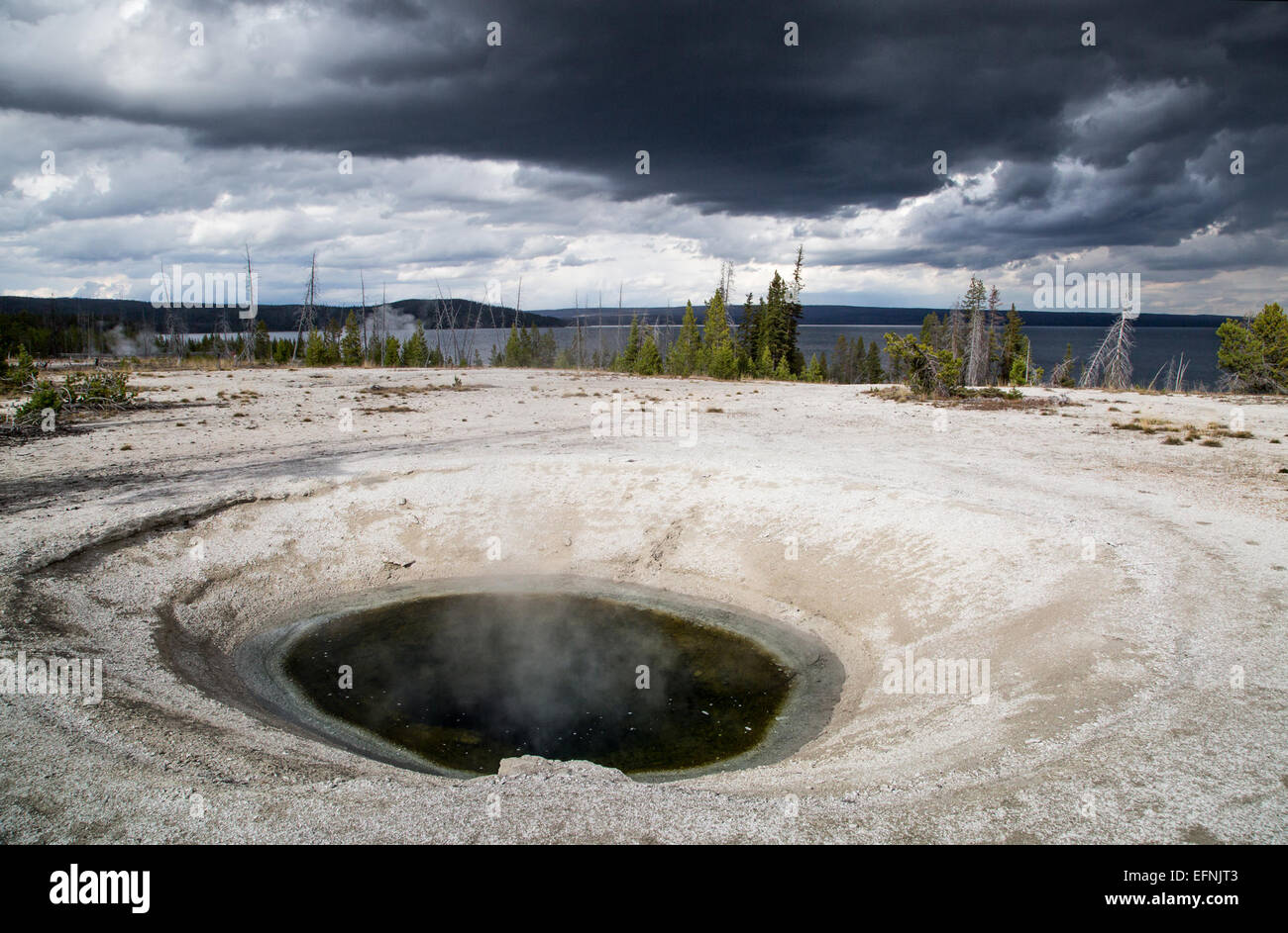 Blue Funnel Spring in the West Thumb Geyser Basin of Yellowstone ...
