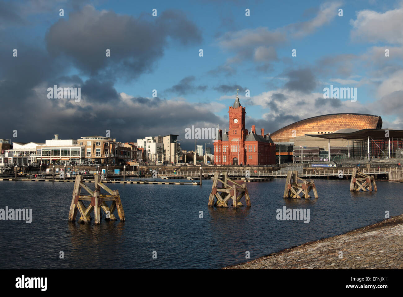 Pierhead Building, with the Senedd, Welsh Assembly and Wales Millennium ...
