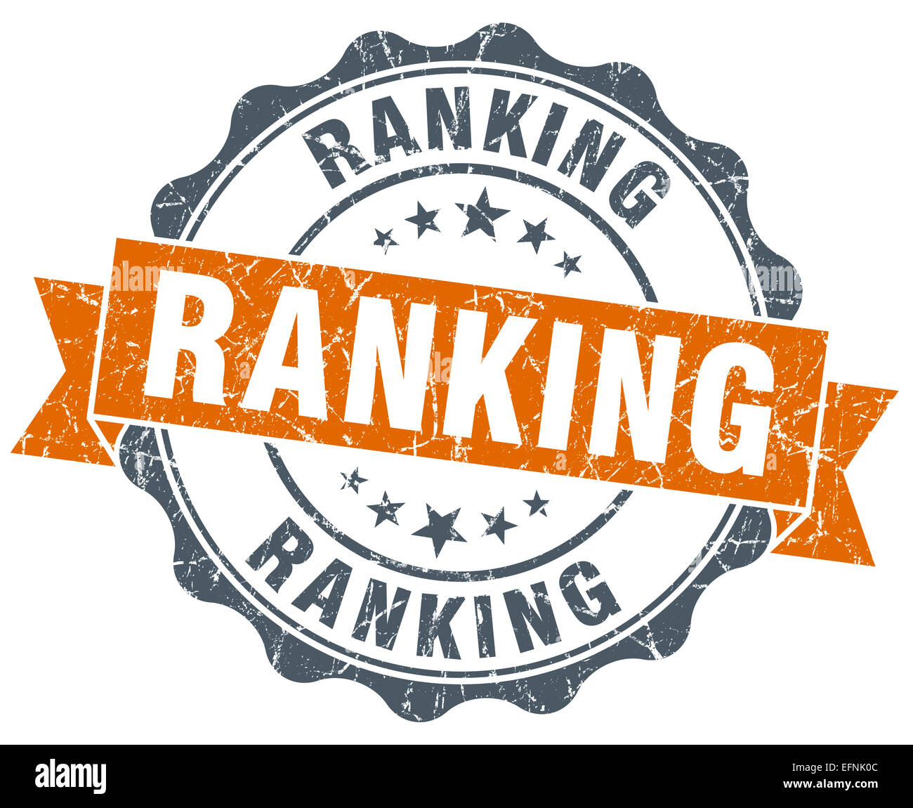 ranking vintage orange seal isolated on white Stock Photo - Alamy