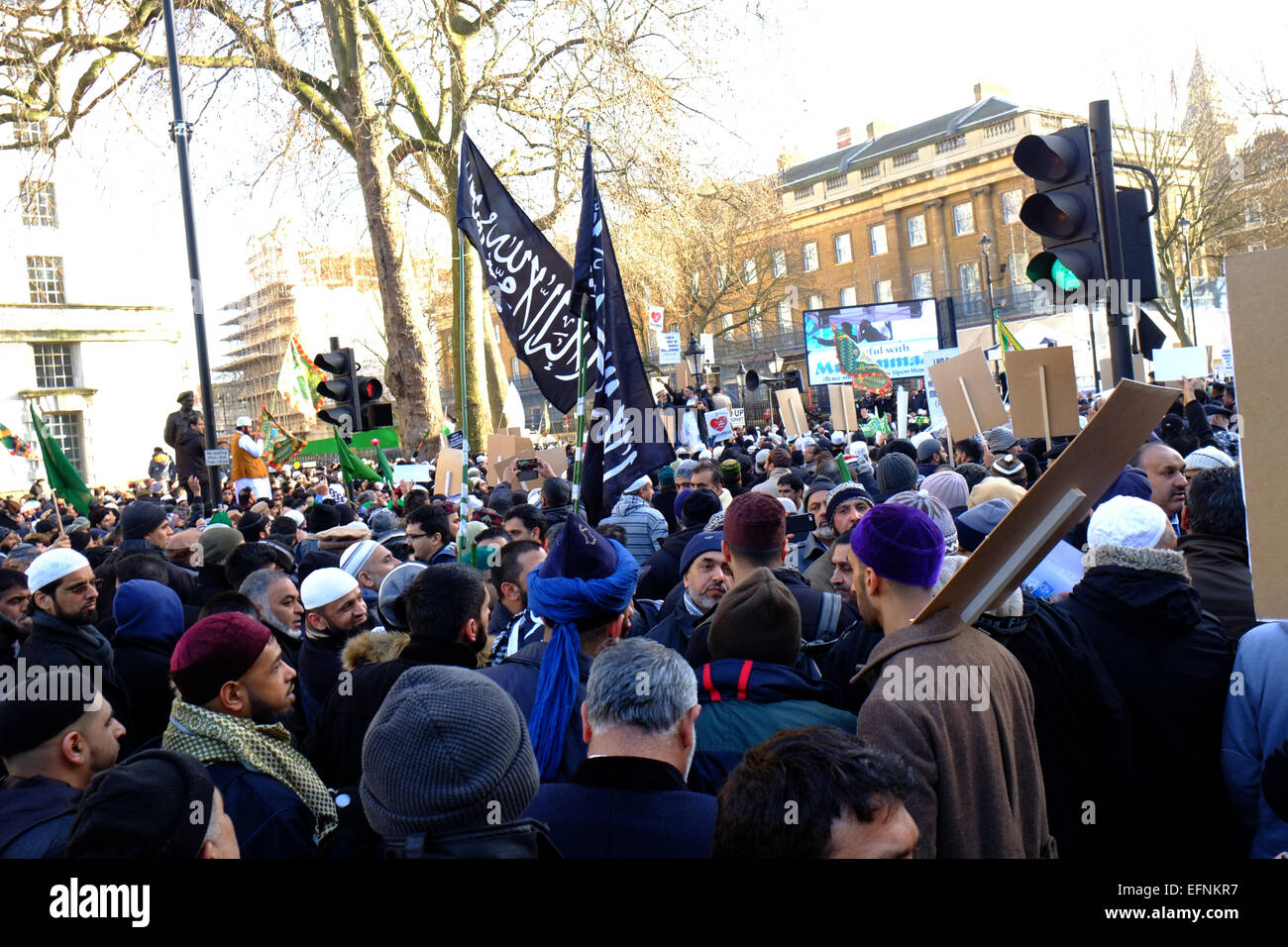 London, UK. 08th Feb, 2015. Hundreds of Muslims, mainly from the north ...