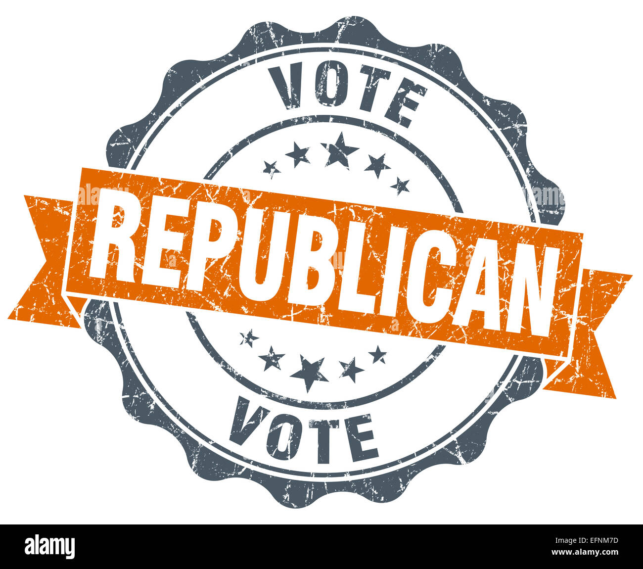 republican vintage orange seal isolated on white Stock Photo - Alamy