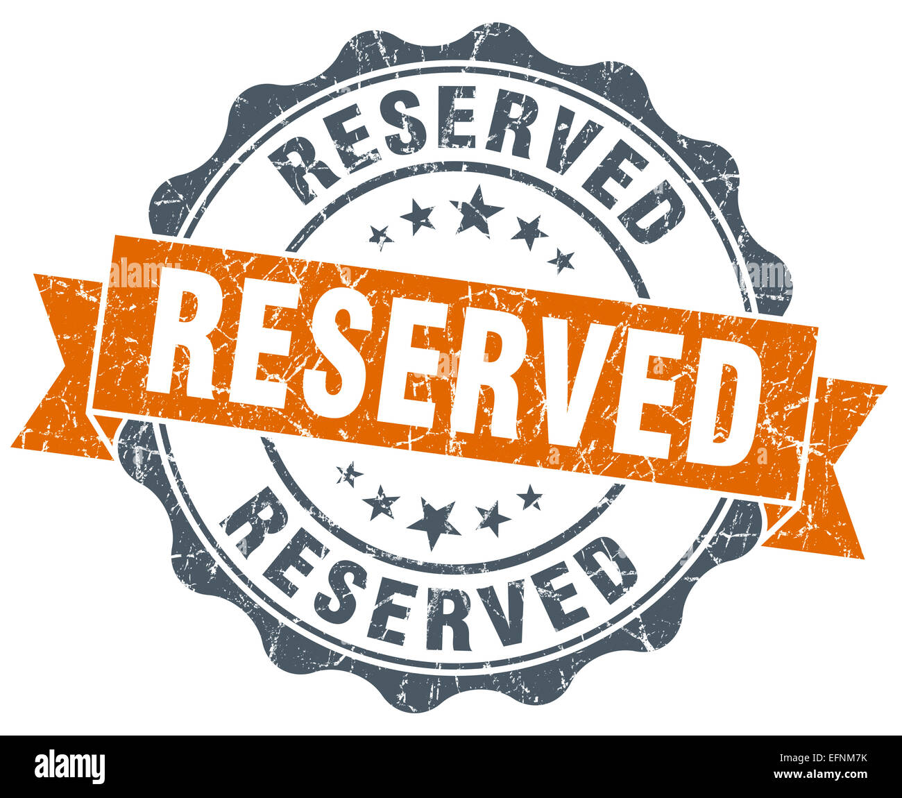 reserved vintage orange seal isolated on white Stock Photo - Alamy