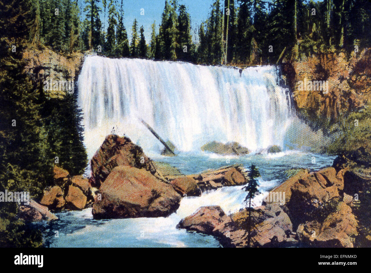 Iris Falls, located along the Bechler River in Yellowstone National ...
