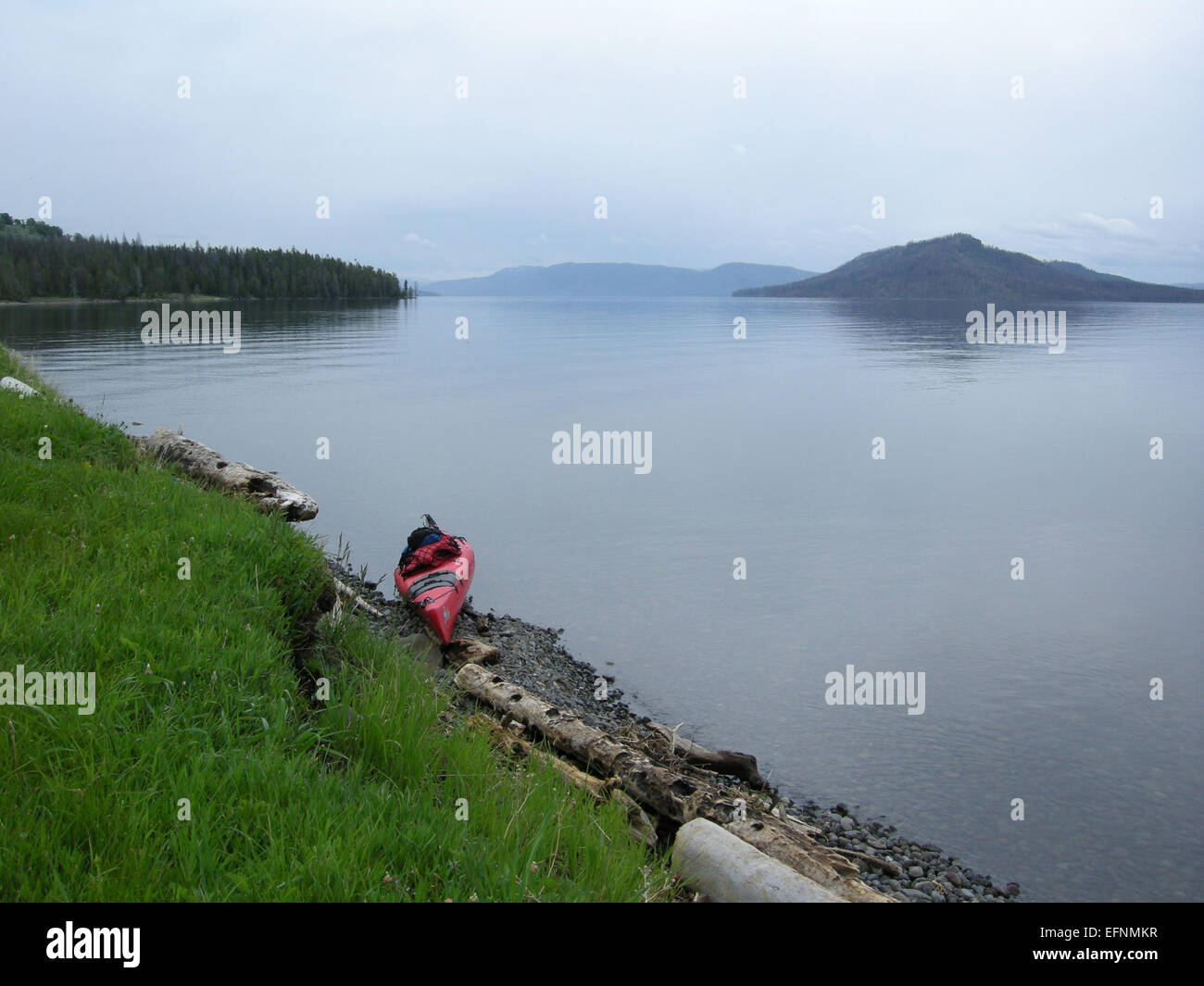 Yellowstone kayak lake hi-res stock photography and images - Alamy