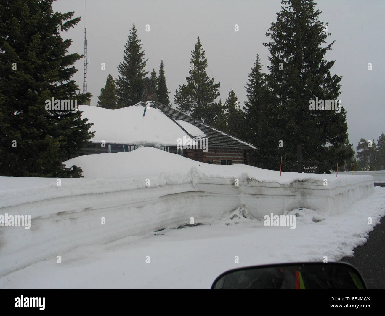 Lake Ranger Station in Yellowstone National Park serves as a visitor ...