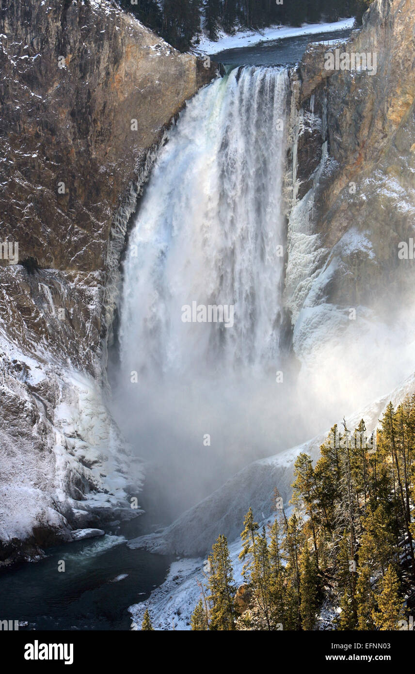 The Lower Falls of the Yellowstone River, located in Yellowstone ...