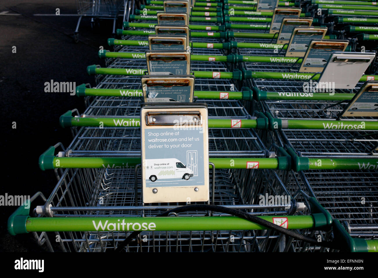 Waitrose supermarket trolleys hi-res stock photography and images - Alamy