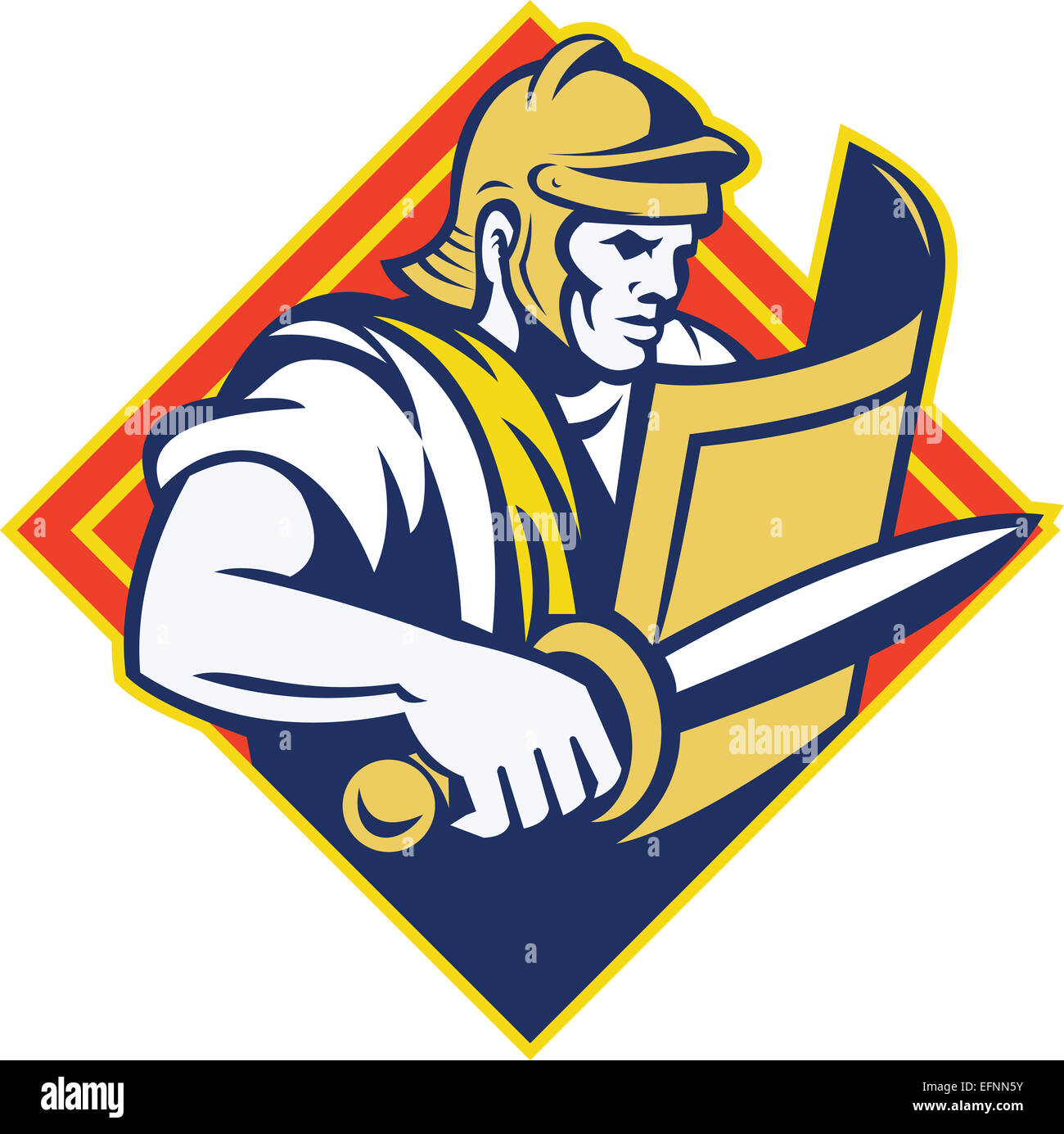 Illustration of a gladiator roman centurion with sword and shield set ...