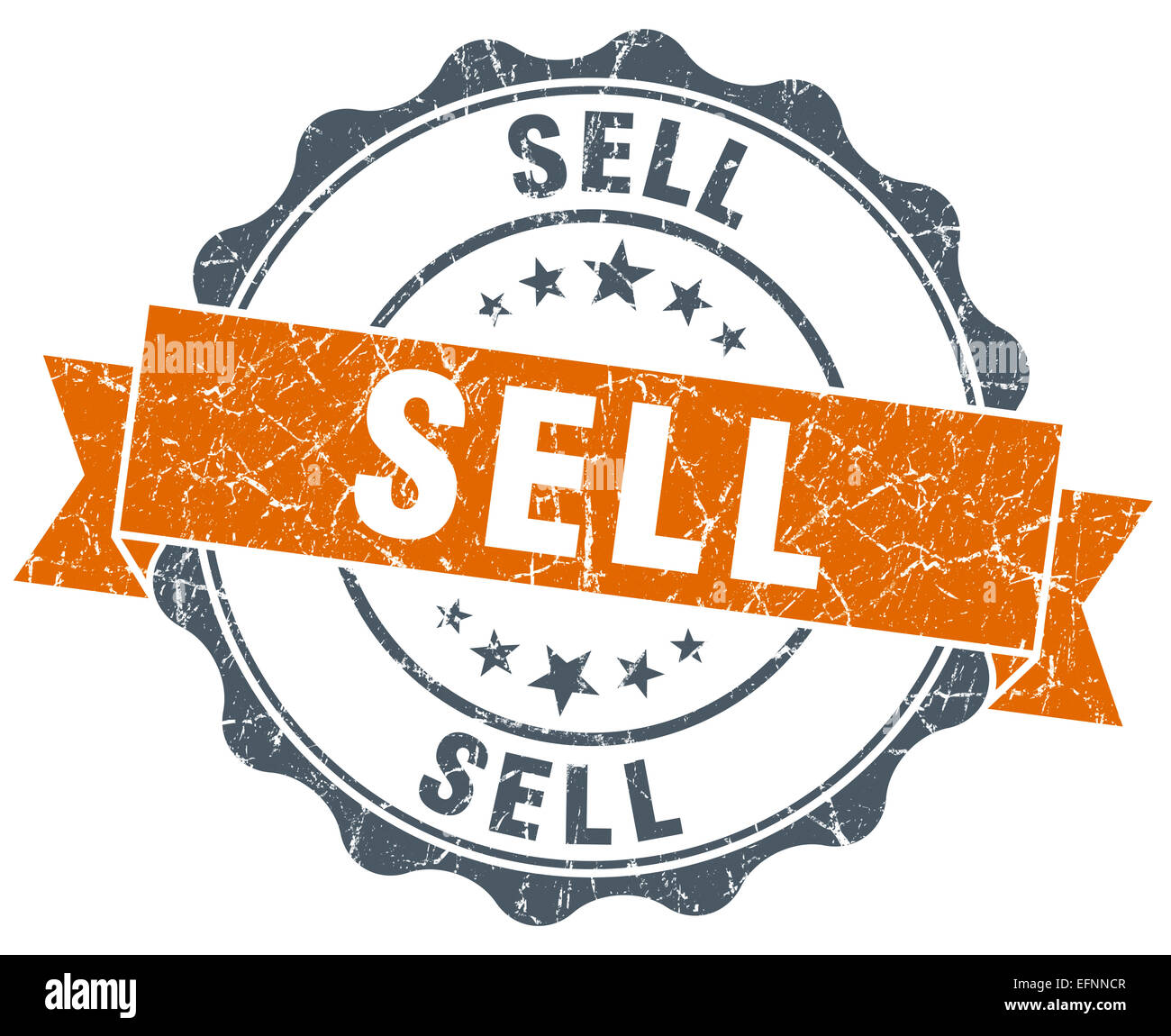 sell vintage orange seal isolated on white Stock Photo - Alamy