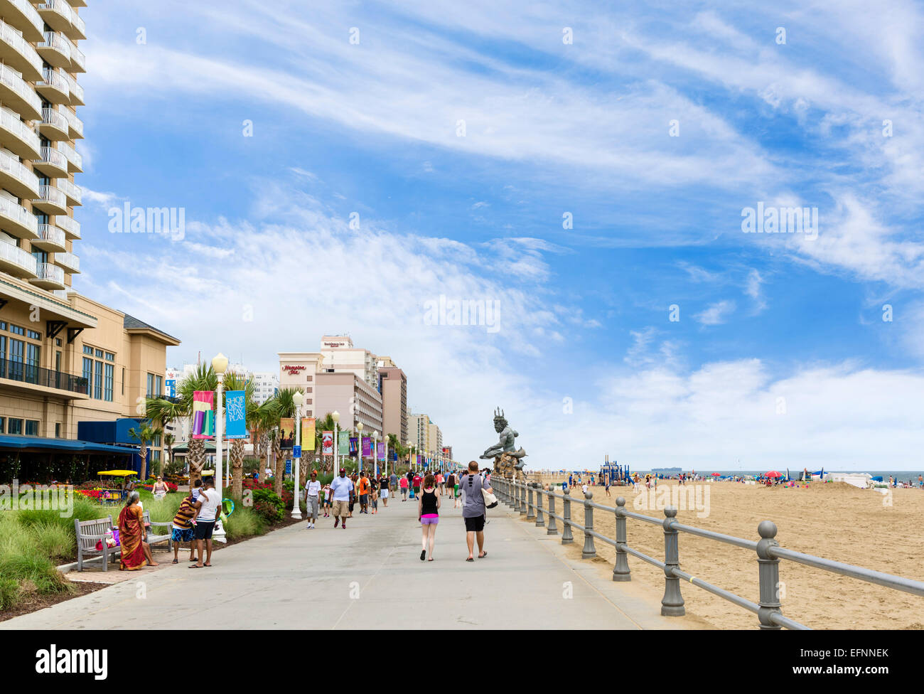 The boardwalk in Virginia Beach, Virginia, USA Stock Photo - Alamy