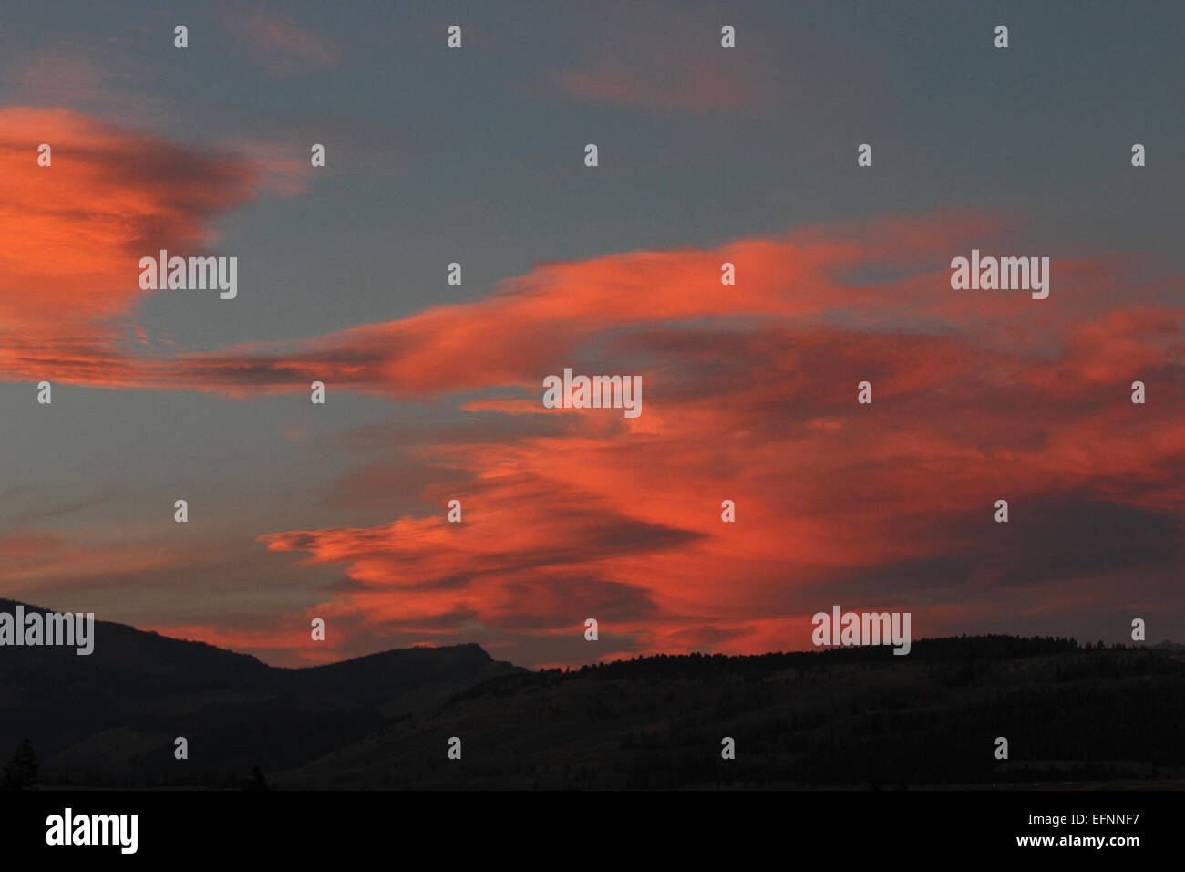 A photograph by Jim Peaco, titled 'October Sunset on Swan Lake Flat ...