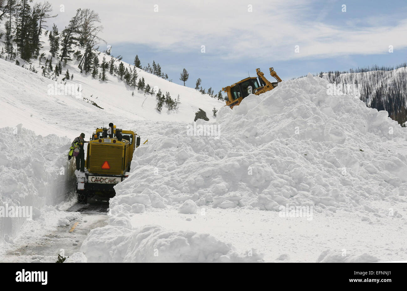 This photograph captures the opening of Sylvan Pass in Yellowstone ...