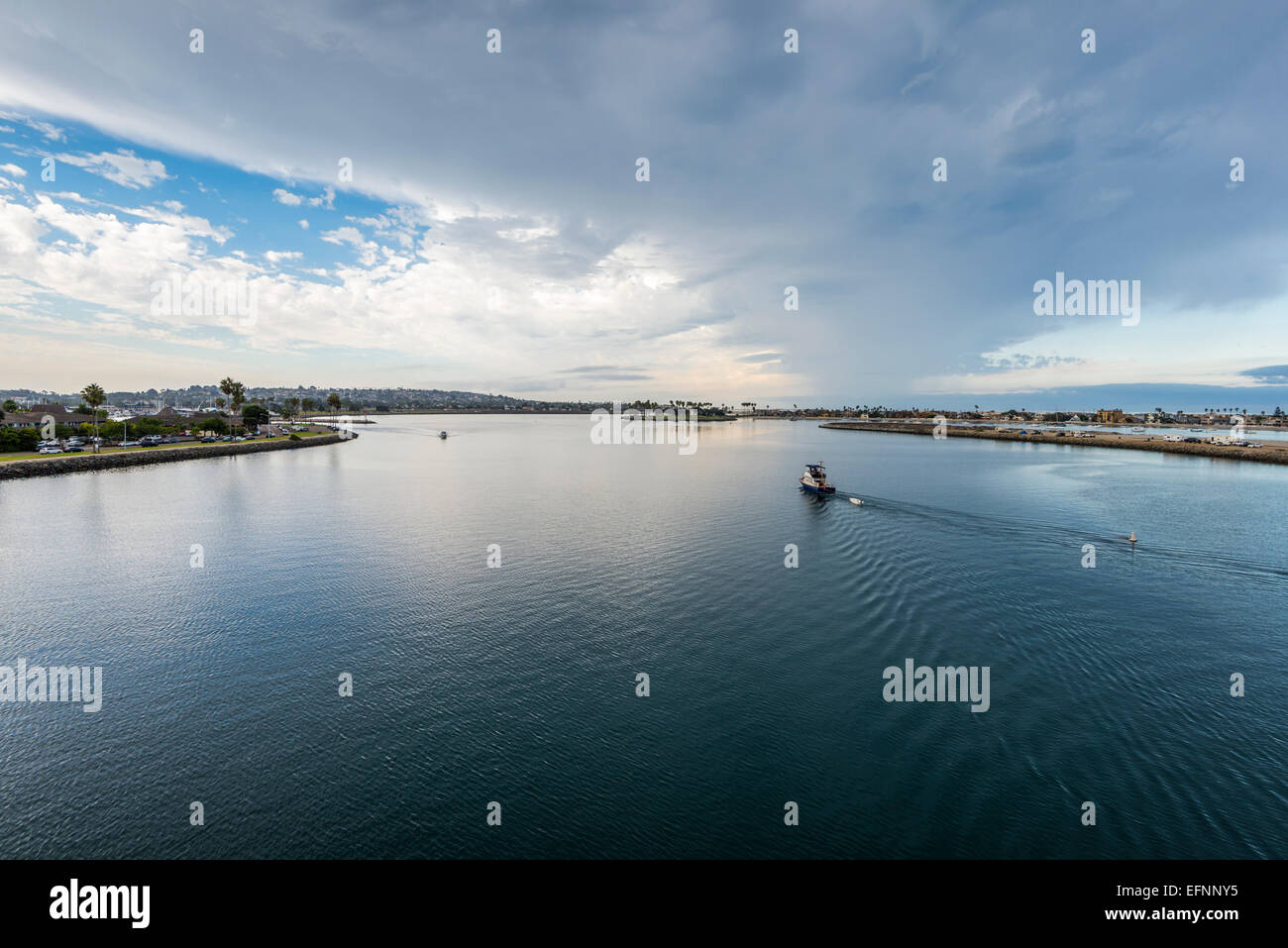 Storm clouds over the Mission Bay Channel. San Diego, California ...