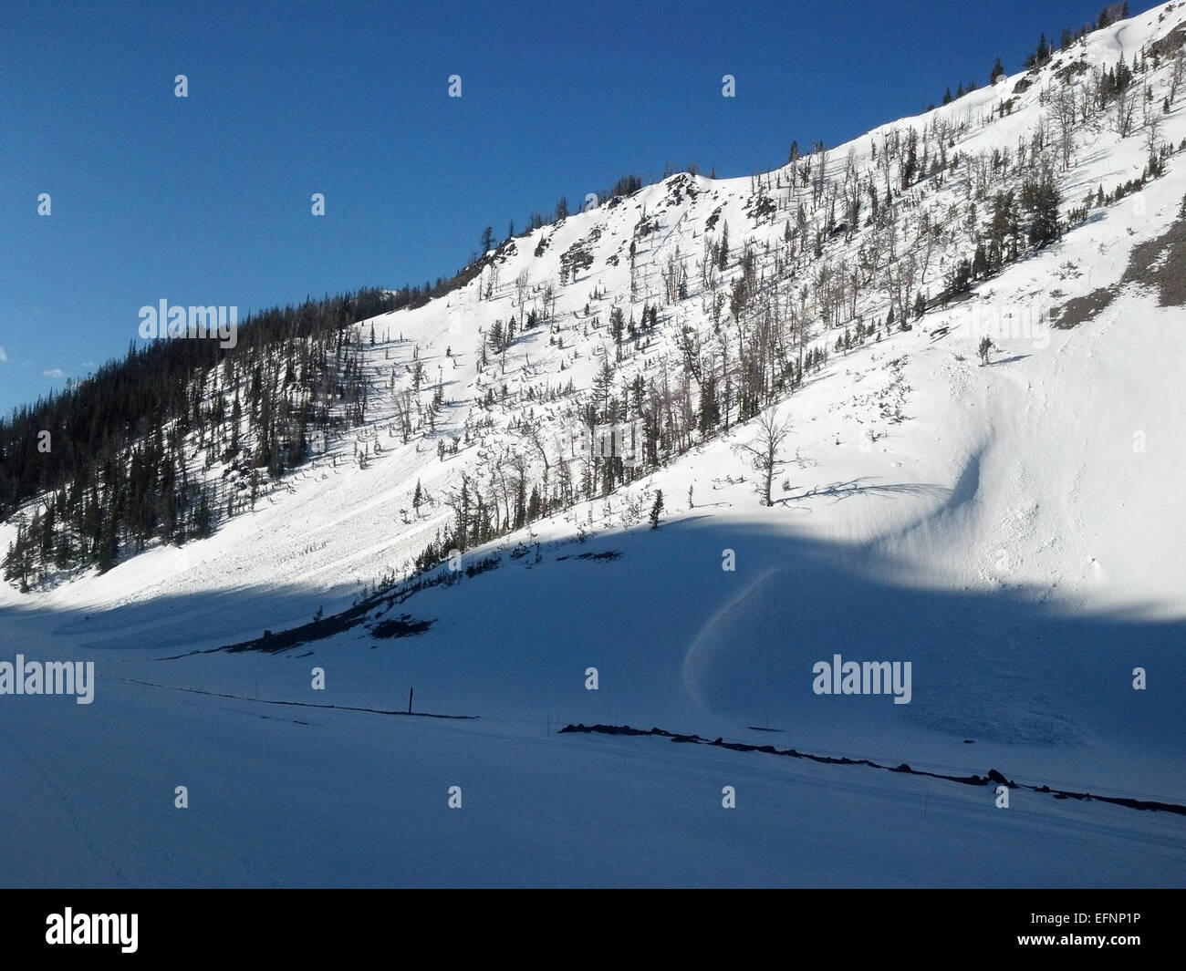 Photographed by Brad Ross on April 2, 2013, this image shows snow ...