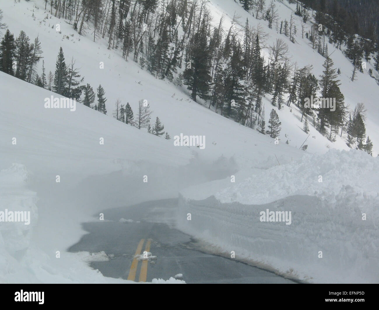Sylvan Pass in Yellowstone National Park is known for its heavy snow ...