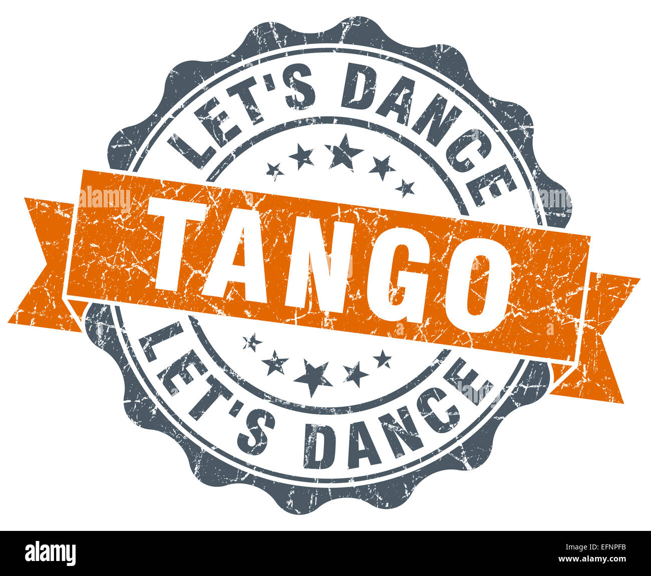 tango vintage orange seal isolated on white Stock Photo - Alamy