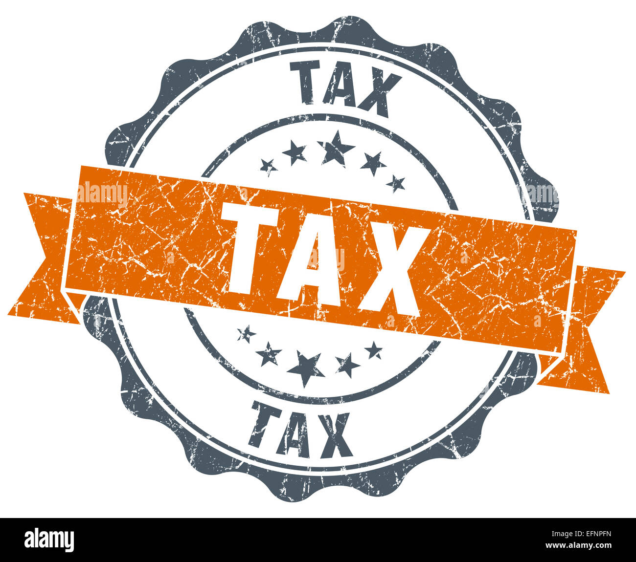 tax vintage orange seal isolated on white Stock Photo - Alamy