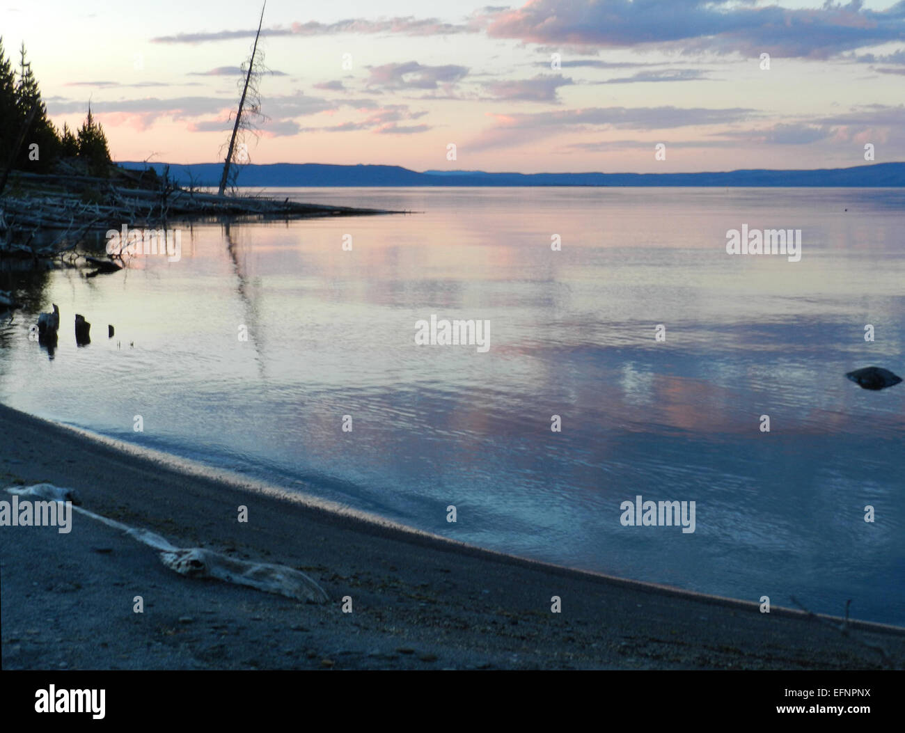 Yellowstone Lake, located near Eagle Bay in Yellowstone National Park ...