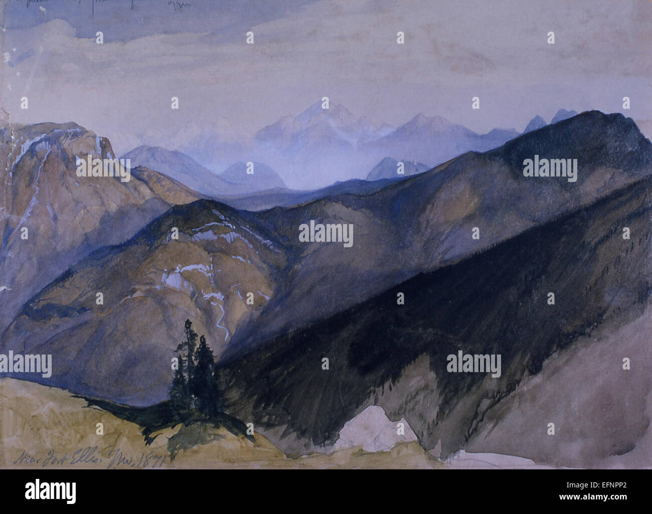 This image captures the Yellowstone Range as seen from near Fort Ellis ...