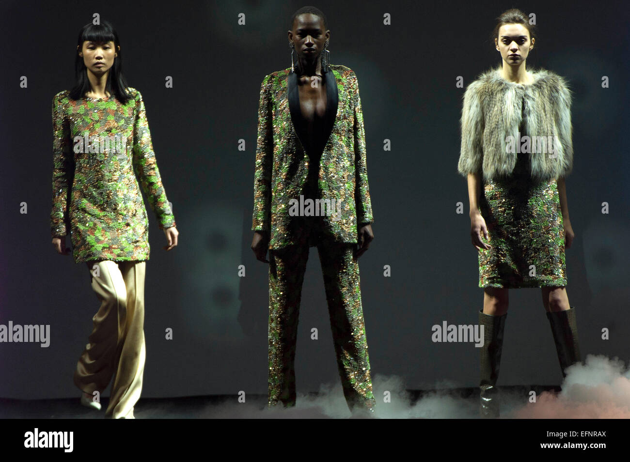 Madrid, Spain. 07th Feb, 2015. Model on the Desigual Fashion Show on ...