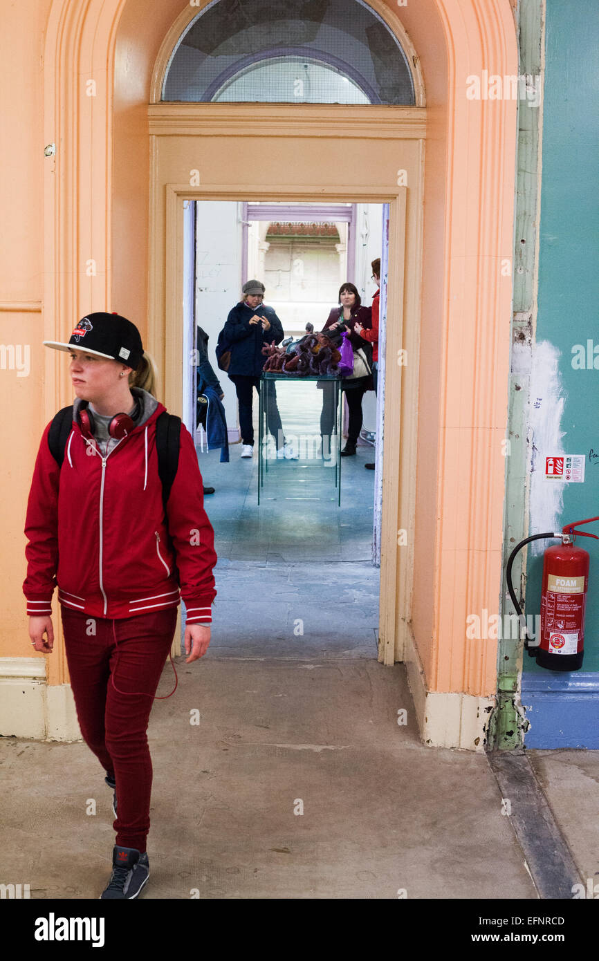 Walking in a colorful old building Stock Photo - Alamy