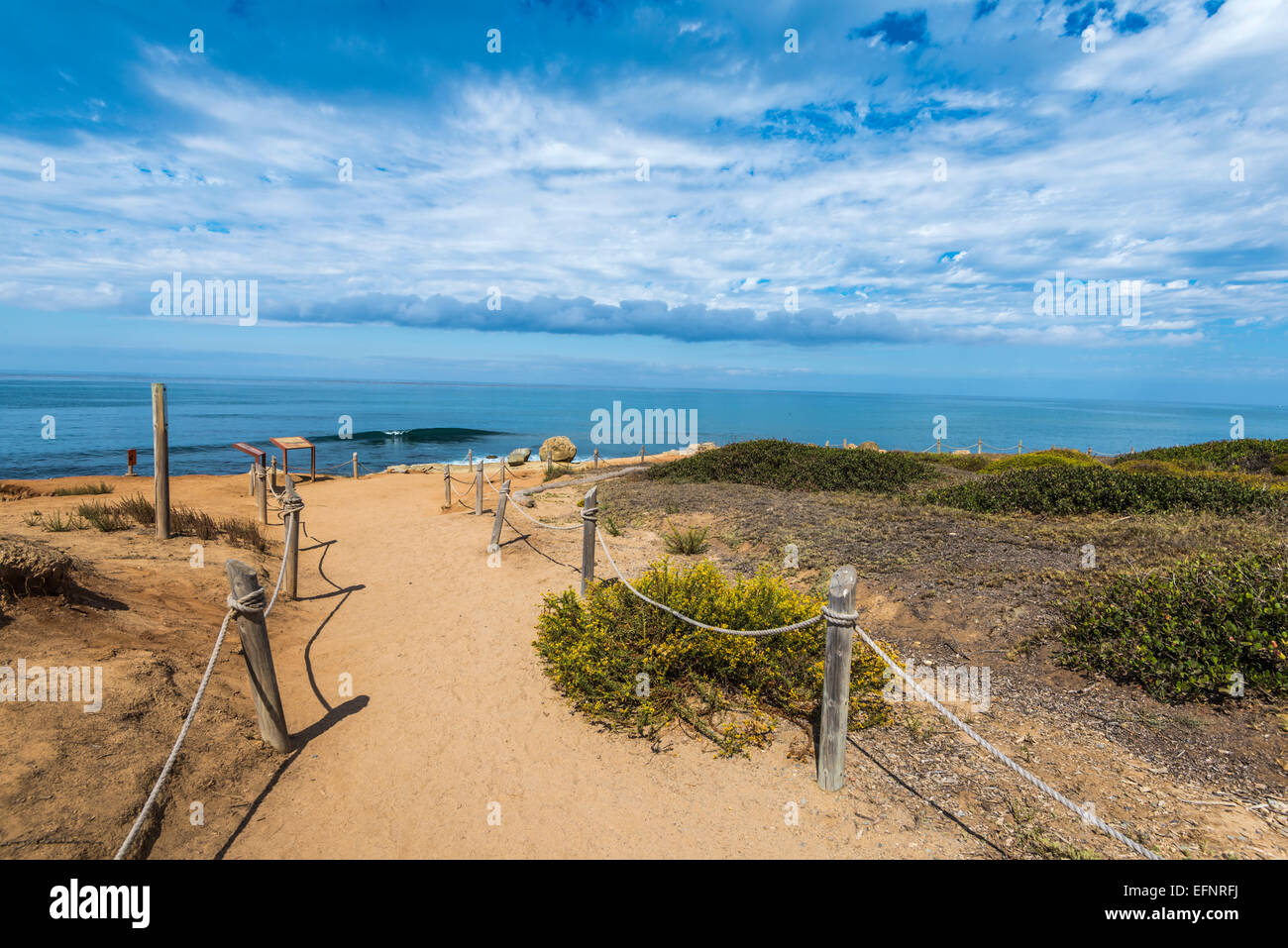 Hiking trail along the Point Loma Tidepools at the Cabrillo National ...