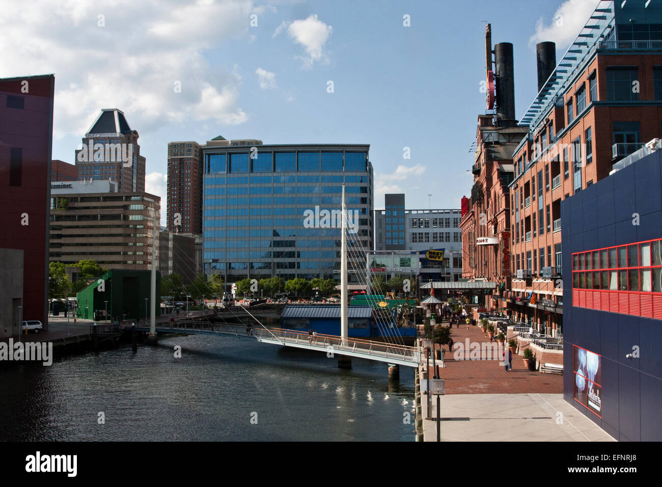 Baltimore, Maryland, USA, Inner Harbor, harbor Bridge Walk, Power Plant ...