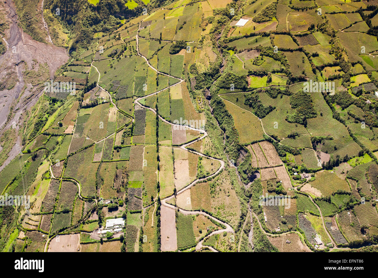 Ecuadorian Farmland Aerial Shot Tungurahua Province High Altitude Full ...