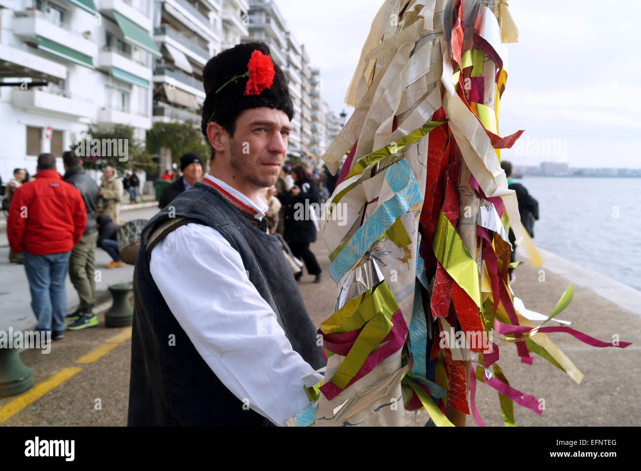 Thessaloniki, Greece, 8 February 2015. Bell bearers parade in the ...