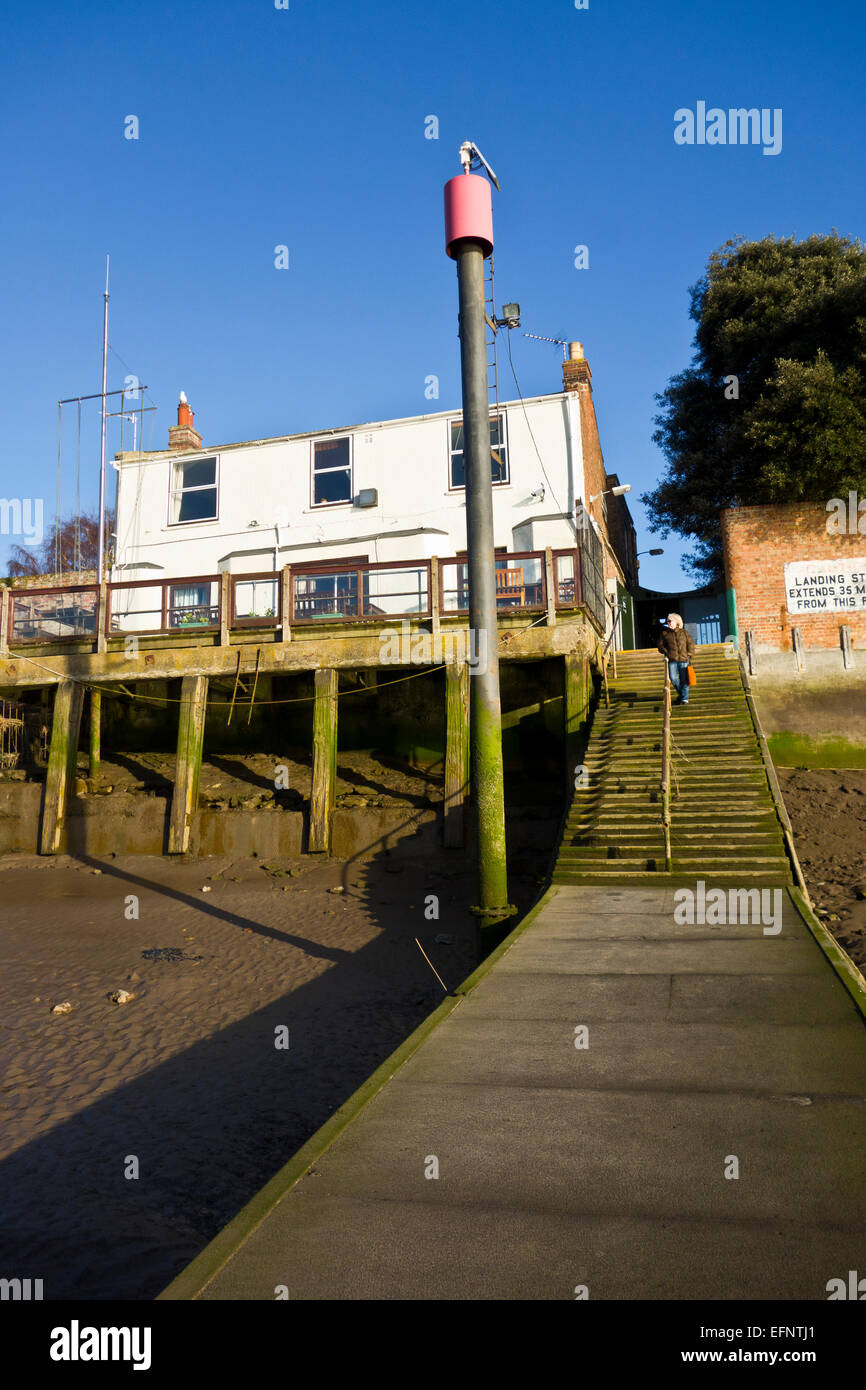 Old Kings Lynn waterfront river ferry steps Stock Photo - Alamy