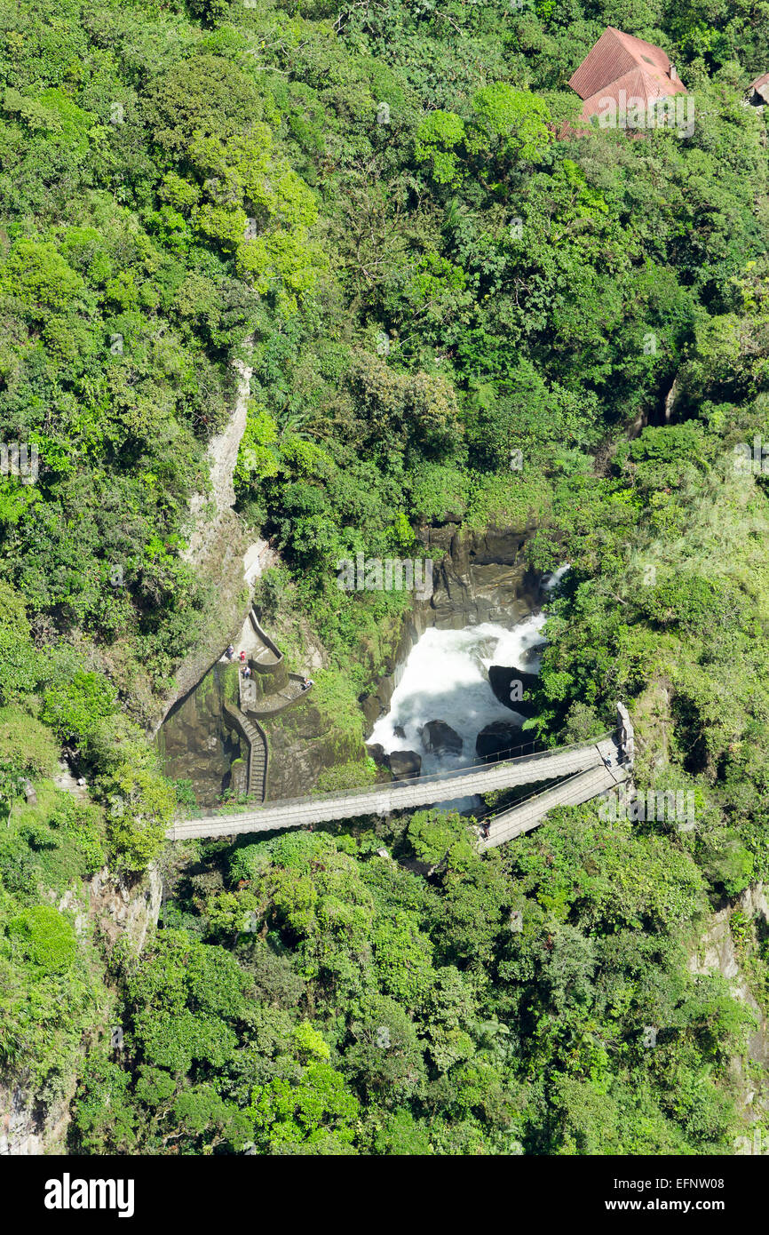 Pailon Del Diablo Waterfall Complex Tungurahua Province Ecuador Aerial ...