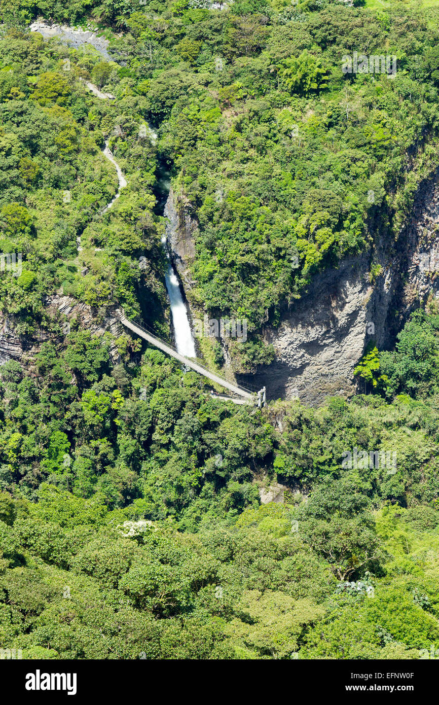Pailon Del Diablo Waterfall Complex Tungurahua Province Ecuador Aerial ...