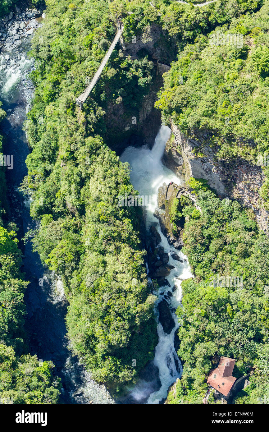 Pailon Del Diablo Waterfall Complex Tungurahua Province Ecuador Aerial ...
