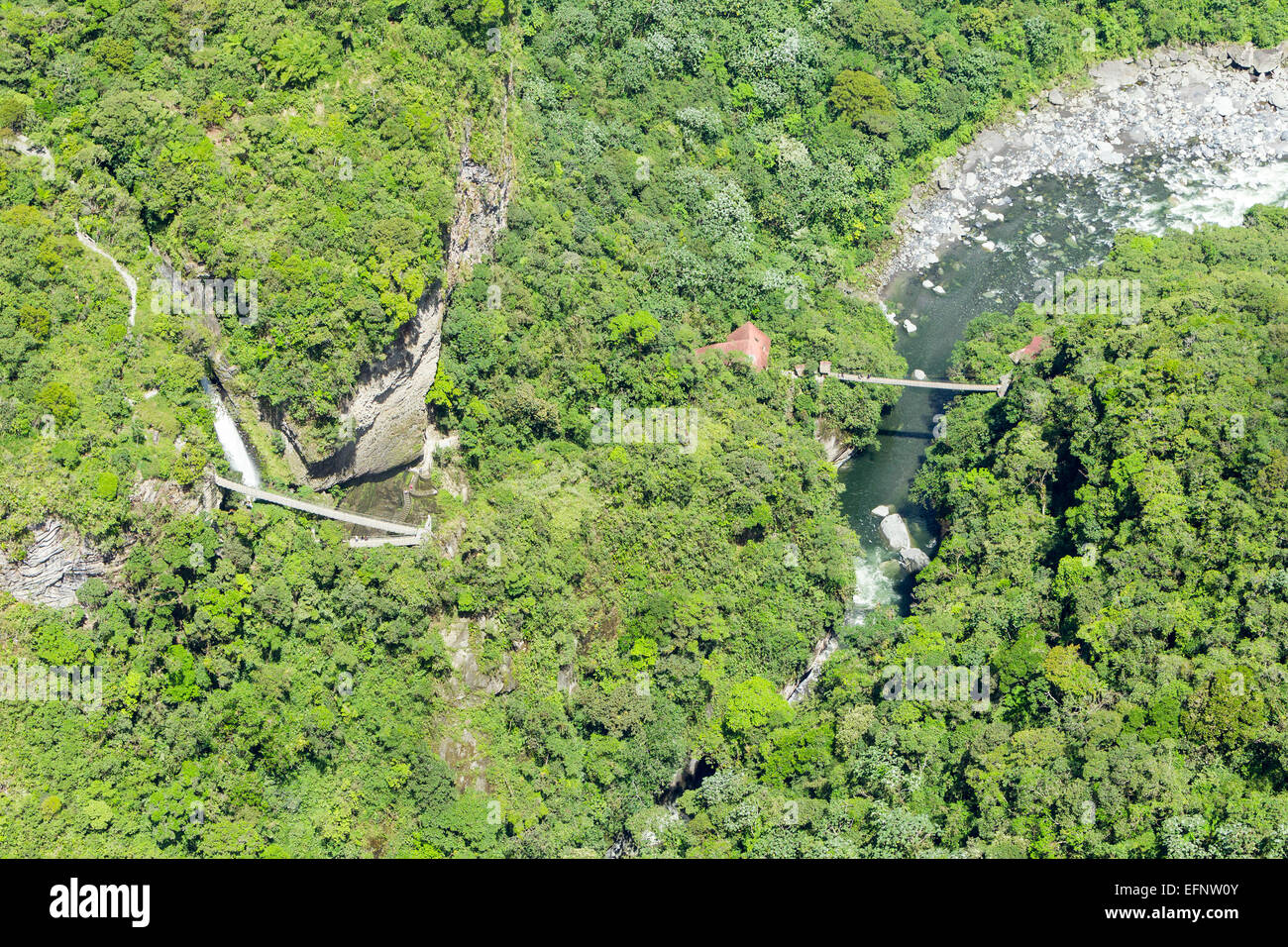 Pailon Del Diablo Waterfall Complex Tungurahua Province Ecuador Aerial ...