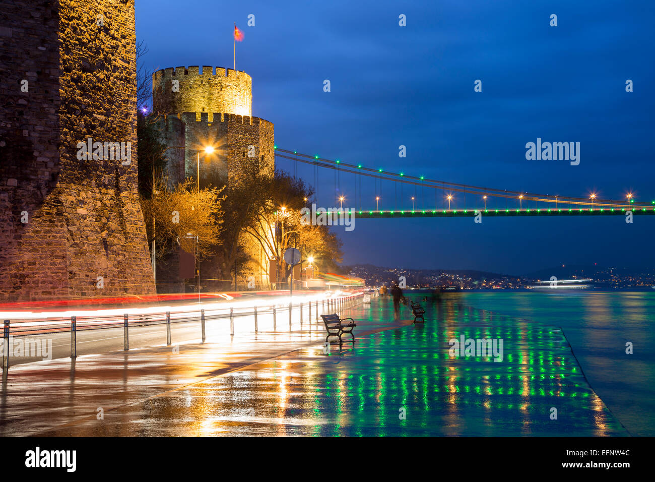 Rumeli Hisari (Rumeli Castle) and Fatih Sultan Mehmet Bridge Stock ...