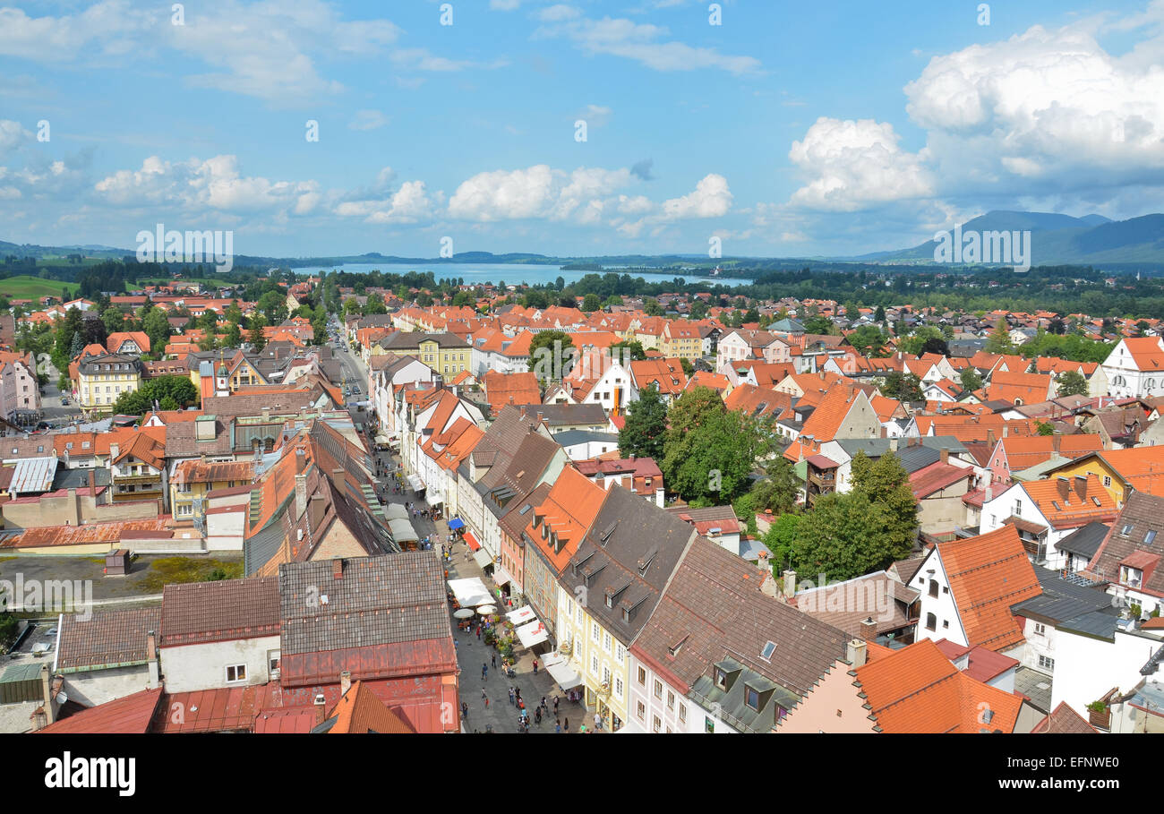 Aerial view of the town of Füssen, Allgäu Germany Stock Photo - Alamy