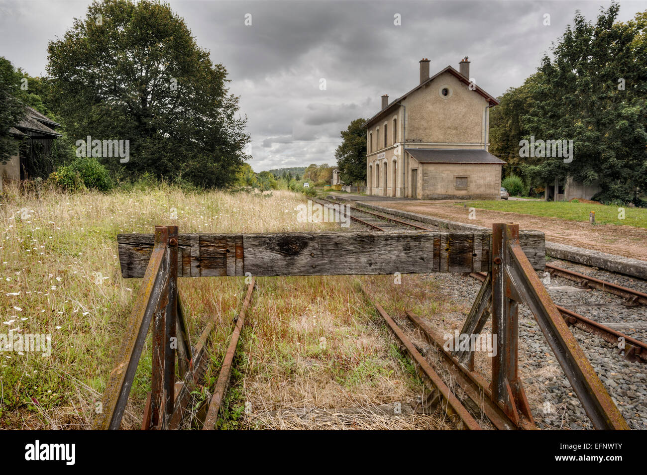 Abandoned train station, France Stock Photo - Alamy