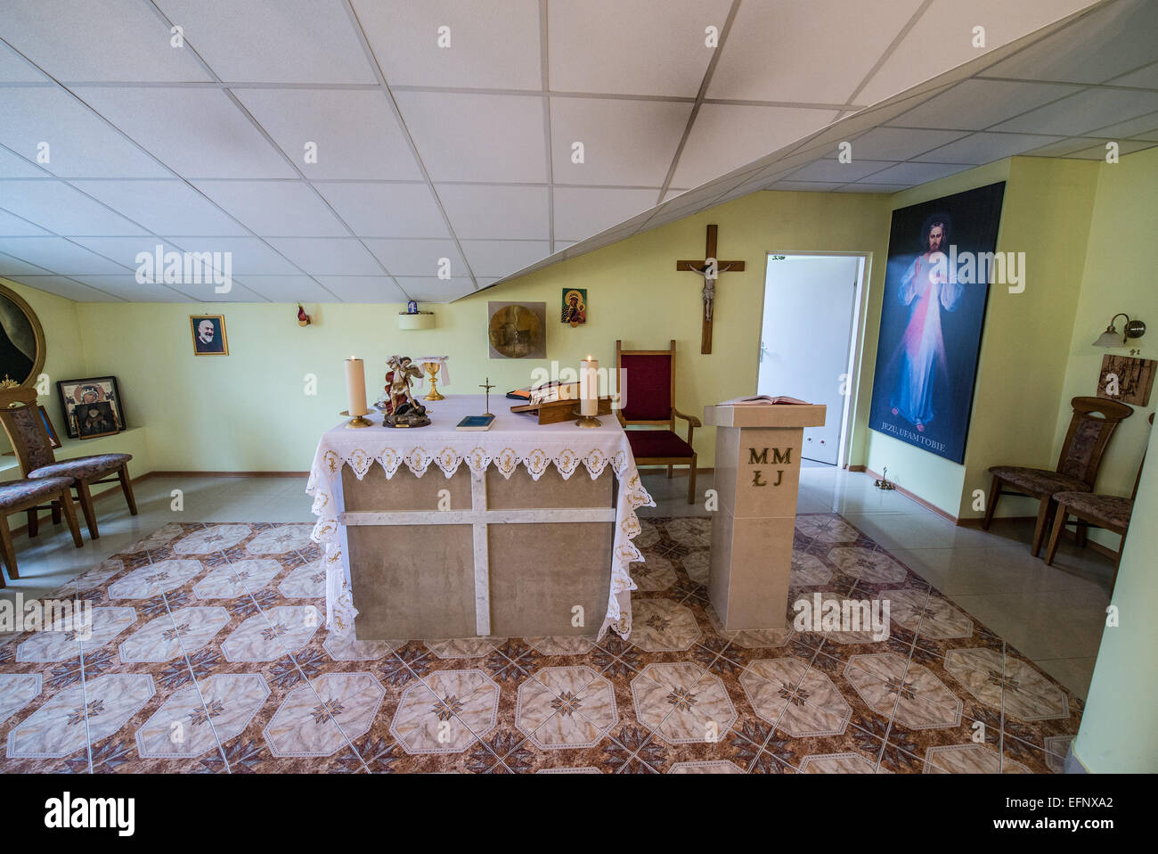 Warsaw, Poland. 7th February 2015. Prison chapel during Open Day in ...