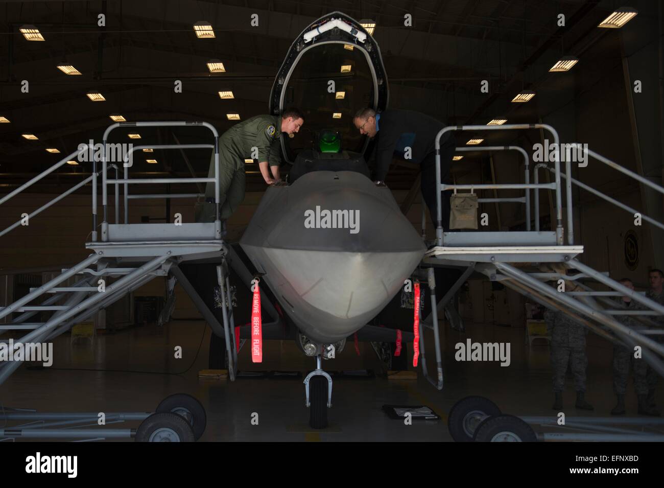 US Deputy Secretary of Defense Bob Work is briefed on the capabilities ...