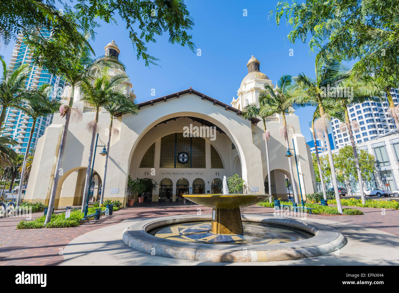 The Santa Fe Depot train station. San Diego, California, United States ...
