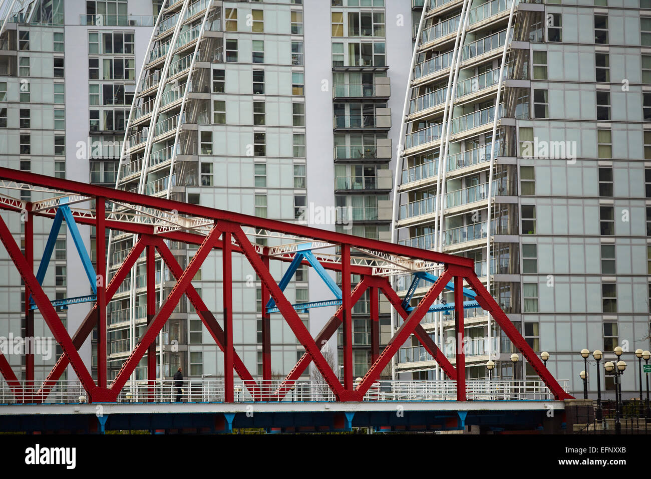 Detroit Bridge, Salford Quays swing bridge (now fixed) previously ...