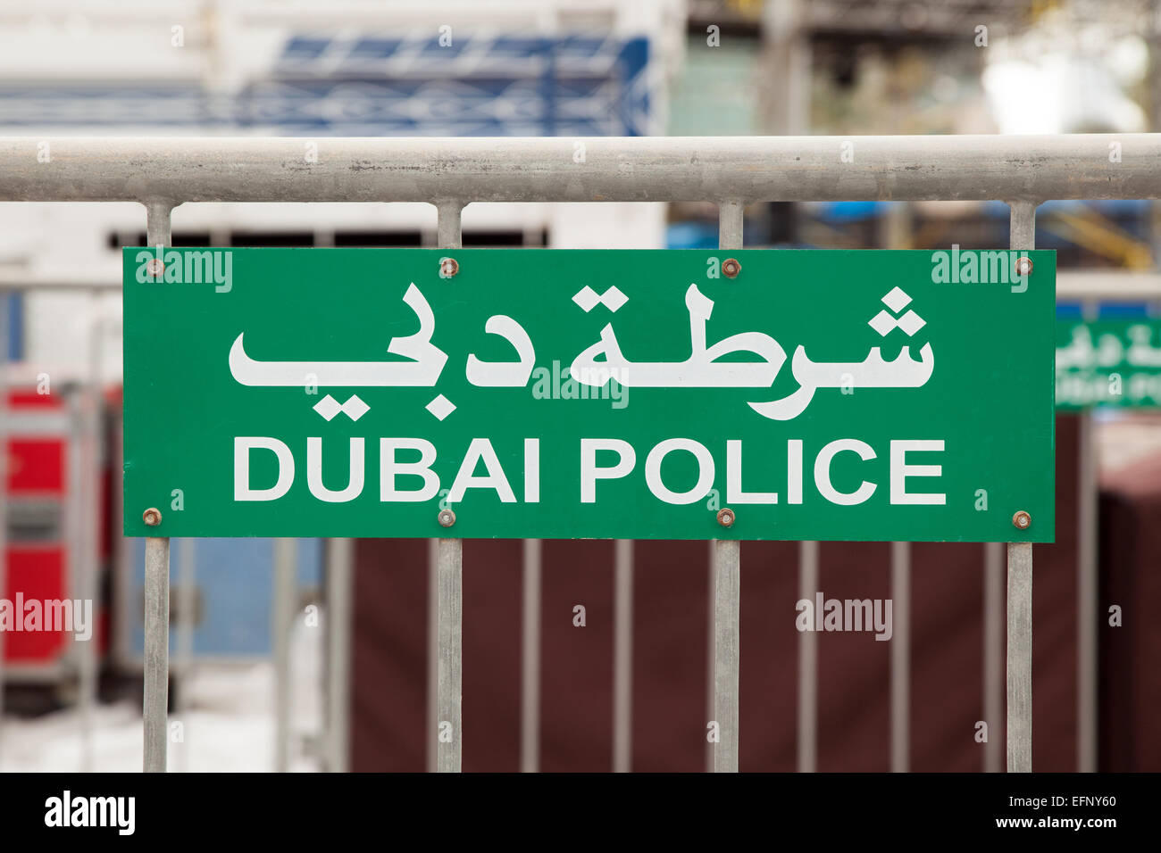 Street sign of Dubai Police (Dubai, UAE Stock Photo - Alamy