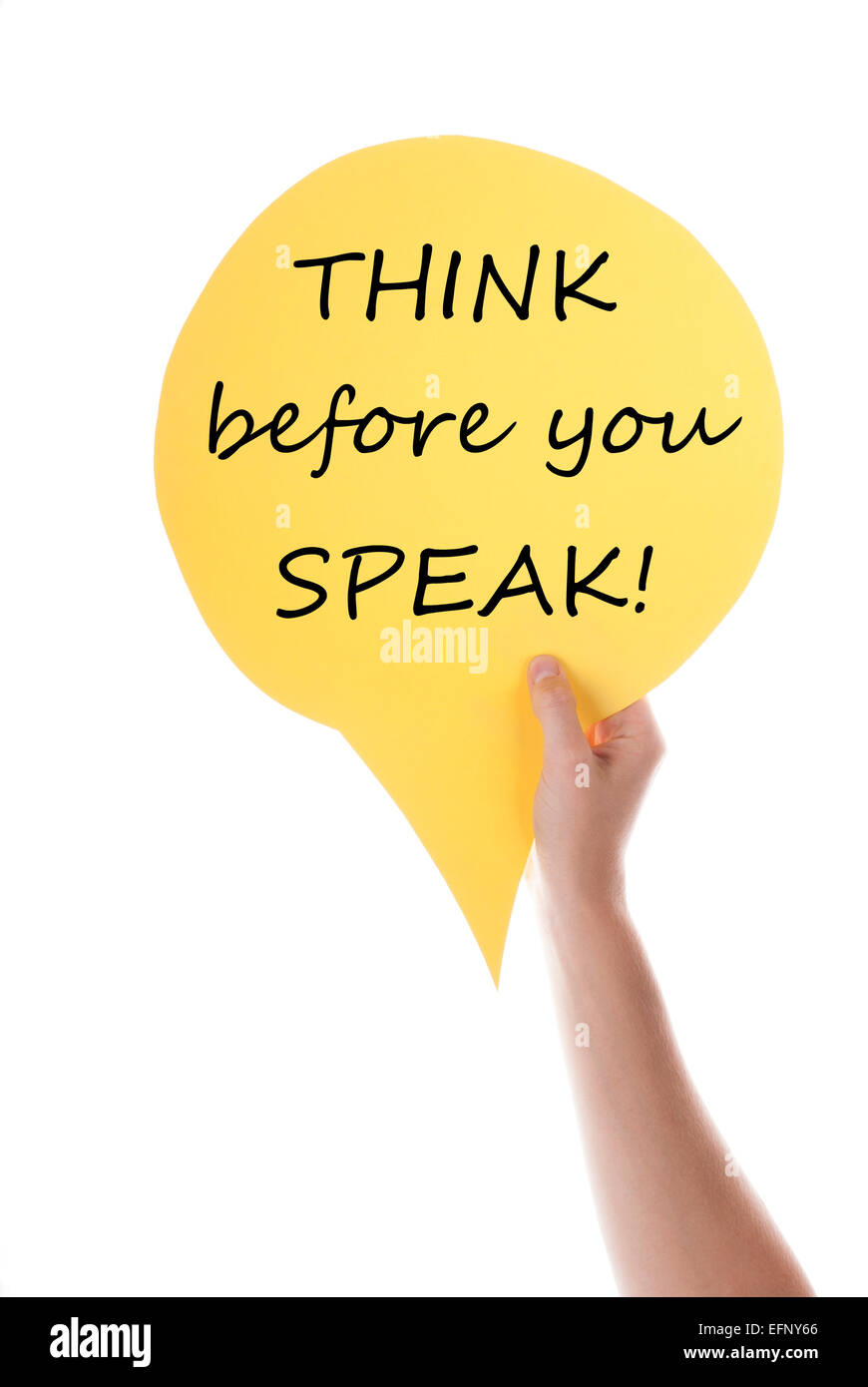 Think before you speak hi-res stock photography and images - Alamy
