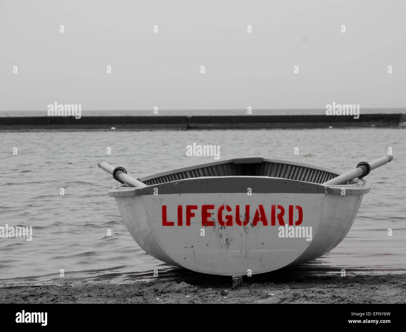 Lifeguard rowboat on the water Stock Photo - Alamy