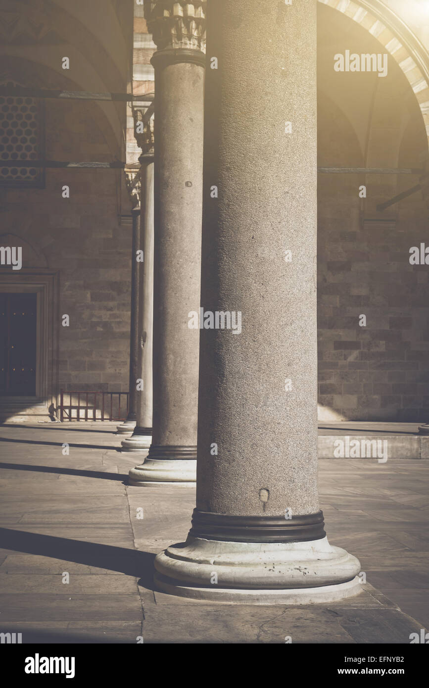 Vintage Pillars with Sunlight in Istanbul Turkey Stock Photo - Alamy