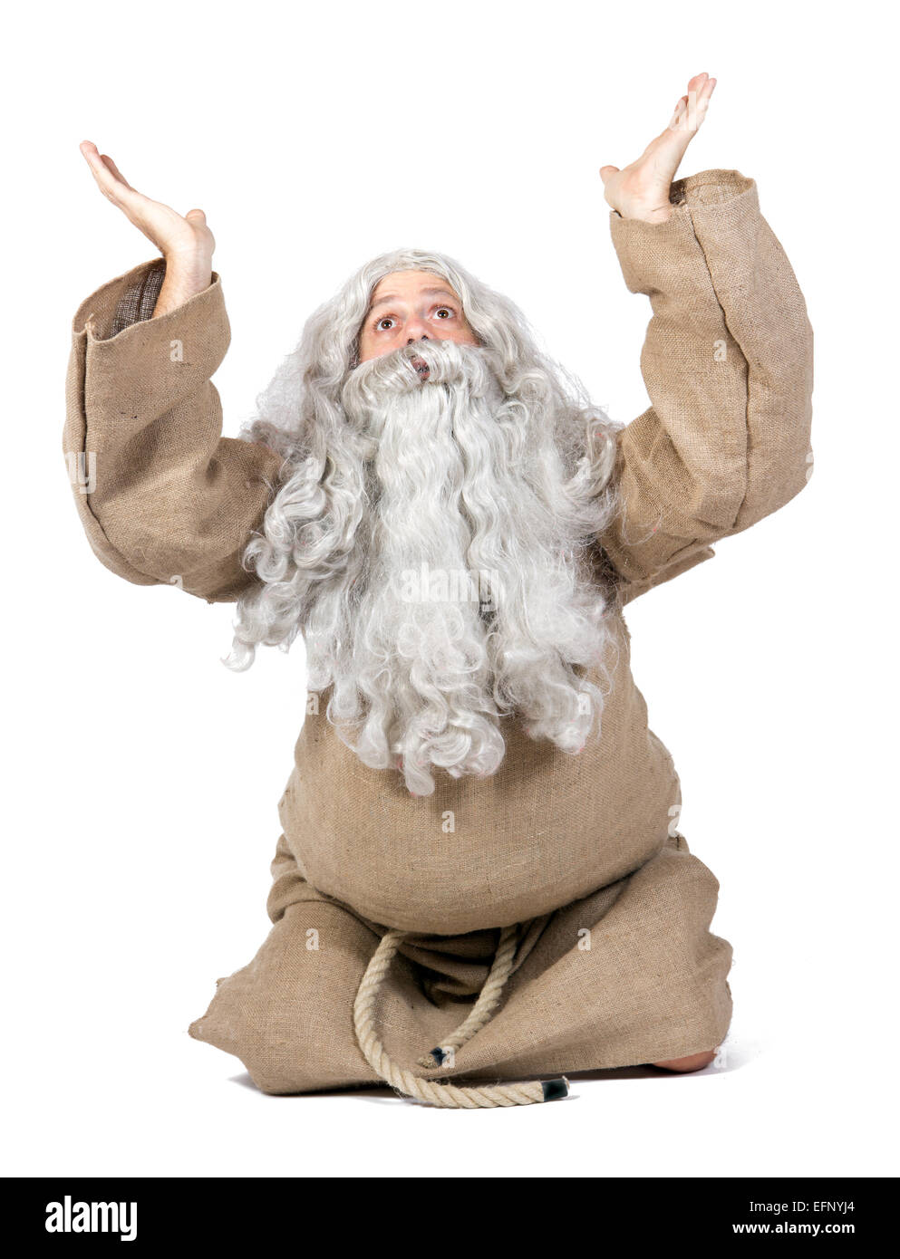 Monk with white beard Cut Out Stock Images & Pictures - Alamy